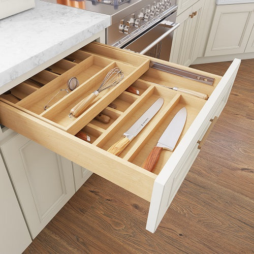 Optimize Kitchen Space with 2-Tier Cutlery & Combo Drawers – Cabinet Craze