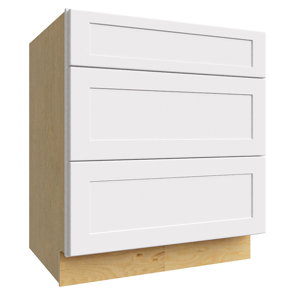 Galaxy Frost Base Cabinets - 30"W X 34-1/2"H X 24"D 3 Drawer Base ...